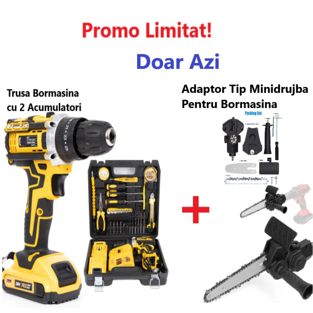 Super Oferta , 2 La pret de 1! Bormasina Electrica 2 Acumulatori,